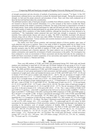 Comparing BMI and hand grip strength of Tsinghua University Beijing and ...