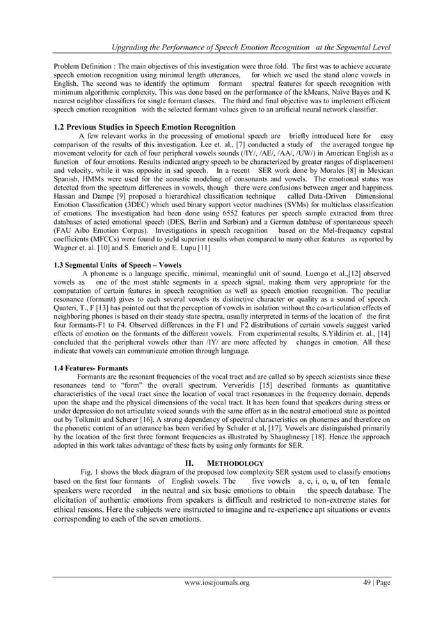 Upgrading the Performance of Speech Emotion Recognition at the Segmental Level | PDF