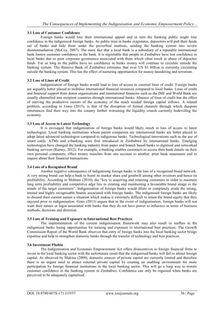 The Consequences of Implementing the Indigenisation and Economic ...