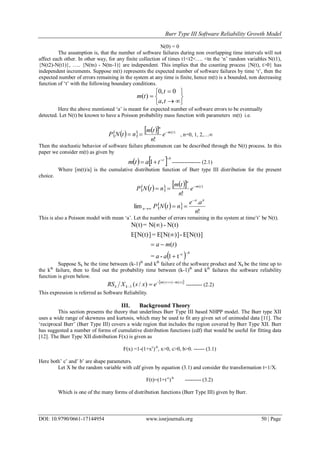Burr Type III Software Reliability Growth Model | PDF | Operating Systems | Computer Software ...
