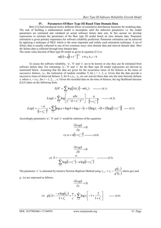 Burr Type III Software Reliability Growth Model | PDF | Operating Systems | Computer Software ...