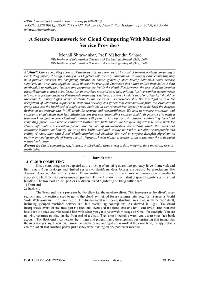 A Secure Framework for Cloud Computing With Multi-cloud Service ...