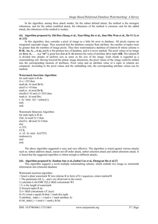 Image Based Relational Database Watermarking: A Survey | PDF | Databases | Computer Software and ...