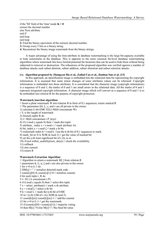 Image Based Relational Database Watermarking: A Survey | PDF | Databases | Computer Software and ...