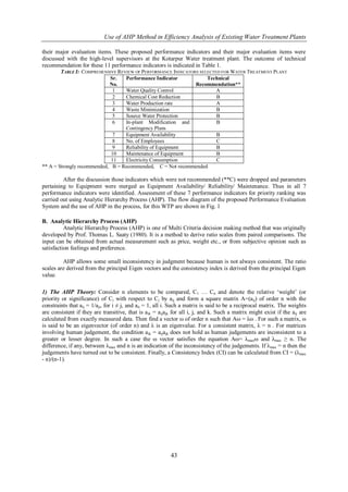Use of AHP Method in Efficiency Analysis of Existing Water Treatment ...
