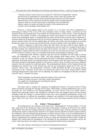 The Depiction of the Metaphysical in German and African Fiction: a ...