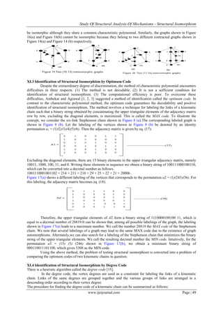 Study of Structural Analysis of Mechanisms - Structural Isomorphism | PDF