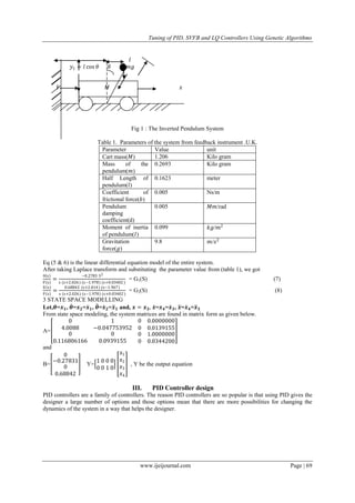 Tuning of PID, SVFB and LQ Controllers Using Genetic Algorithms | PDF