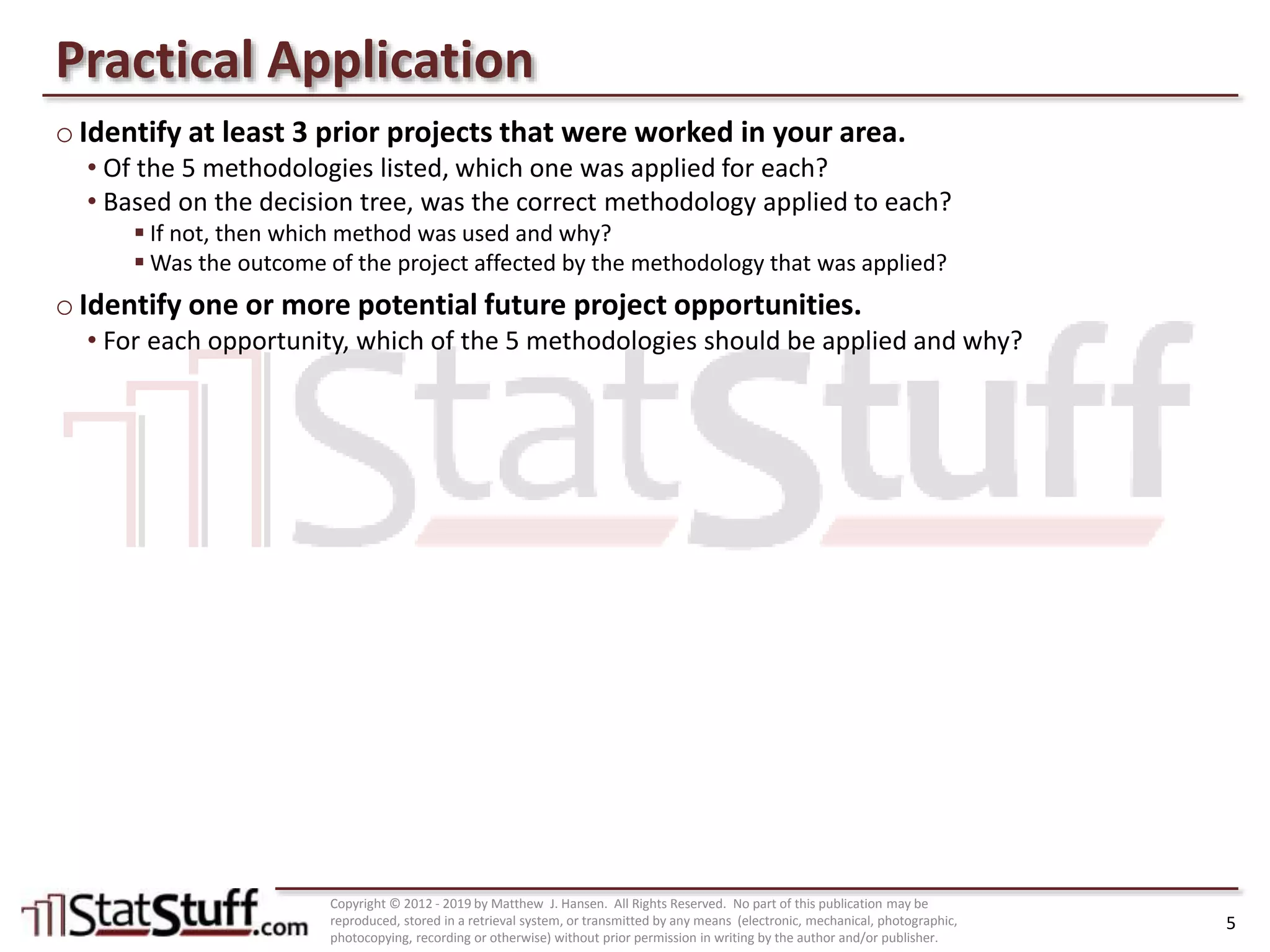 Lean and Six Sigma Project Methodologies by Matt Hansen at StatStuff (S03) | PPTX | Business ...