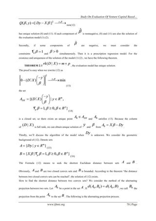 Study on Evaluation of Venture Capital Based onInteractive Projection Algorithm | PDF