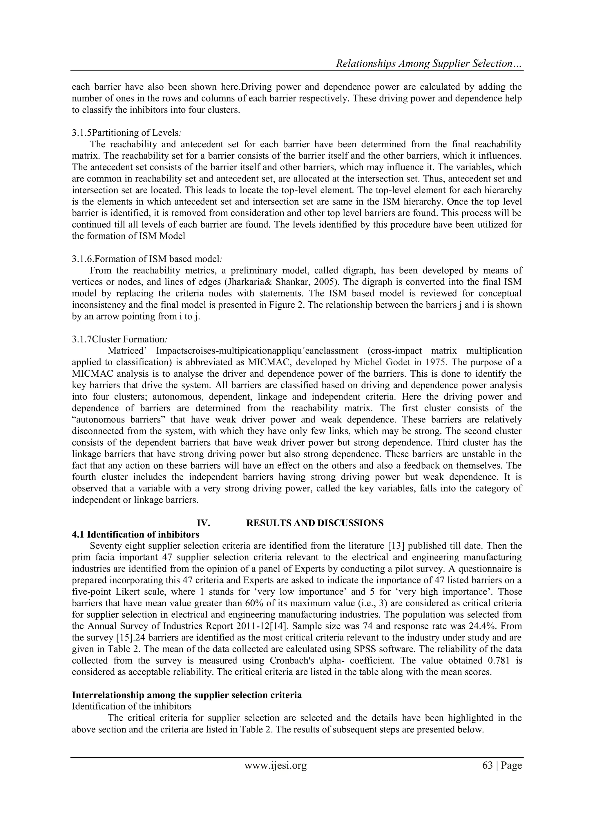 Relationships among Supplier Selection Criteria using Interpretive Structural Modeling for ...