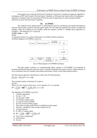 Performance of MMSE Denoise Signal Using LS-MMSE Technique | PDF