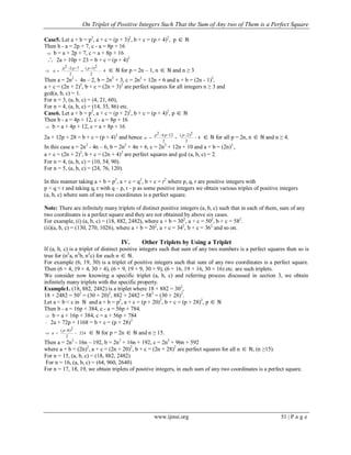 On Triplet of Positive Integers Such That the Sum of Any Two of Them is a Perfect Square | PDF ...