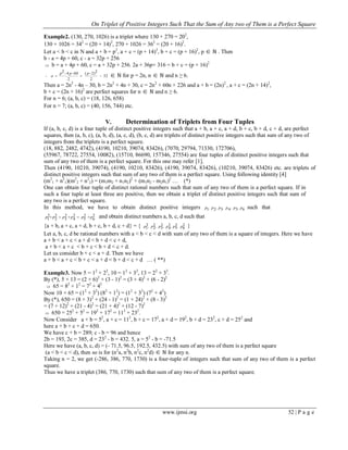 On Triplet of Positive Integers Such That the Sum of Any Two of Them is a Perfect Square | PDF ...