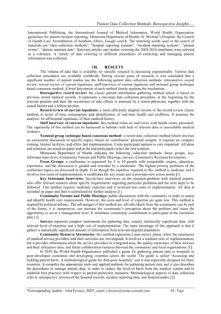 Patient Data Collection Methods. Retrospective Insights. | PDF