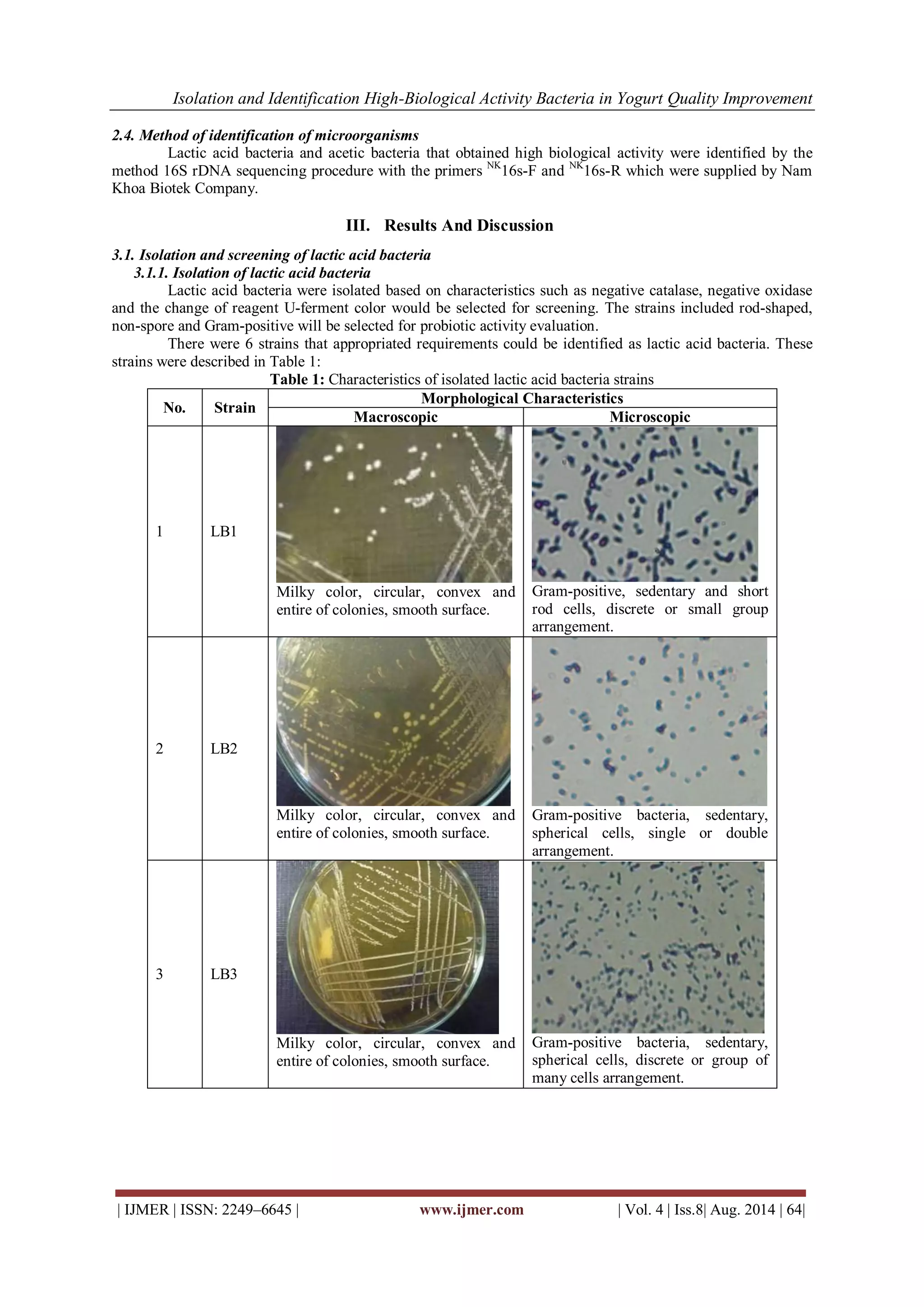 Isolation and Identification High-Biological Activity Bacteria in ...