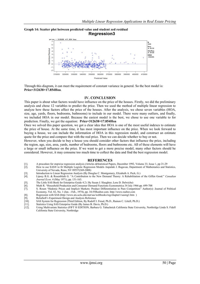 Multiple Linear Regression Applications in Real Estate Pricing | PDF