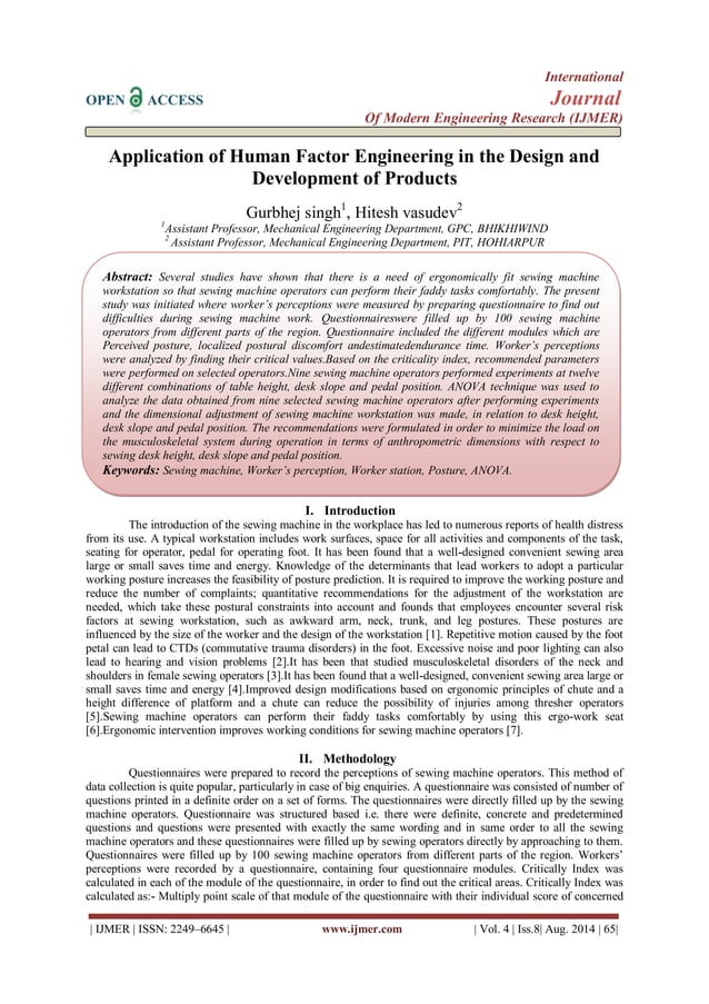 Application of Human Factor Engineering in the Design and Development ...