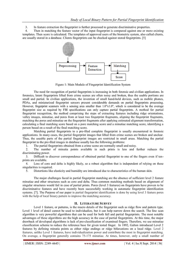 Study of Local Binary Pattern for Partial Fingerprint Identification | PDF