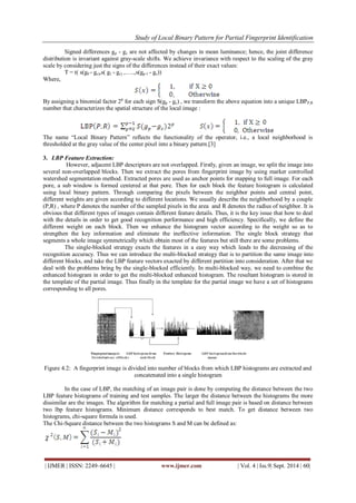 Study of Local Binary Pattern for Partial Fingerprint Identification | PDF