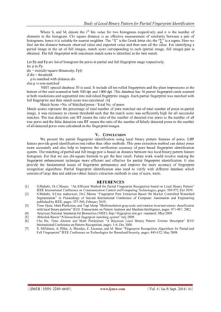 Study of Local Binary Pattern for Partial Fingerprint Identification | PDF