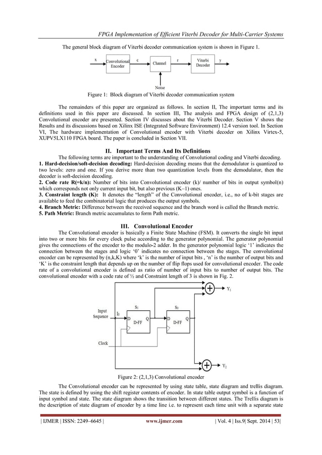 FPGA Implementation of Efficient Viterbi Decoder for Multi-Carrier Systems | PDF