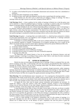 Marriage Patterns of Muslim’s with Special reference to Mehr as Women’s ...