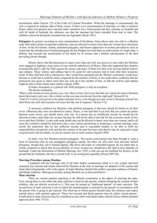 Marriage Patterns of Muslim’s with Special reference to Mehr as Women’s ...