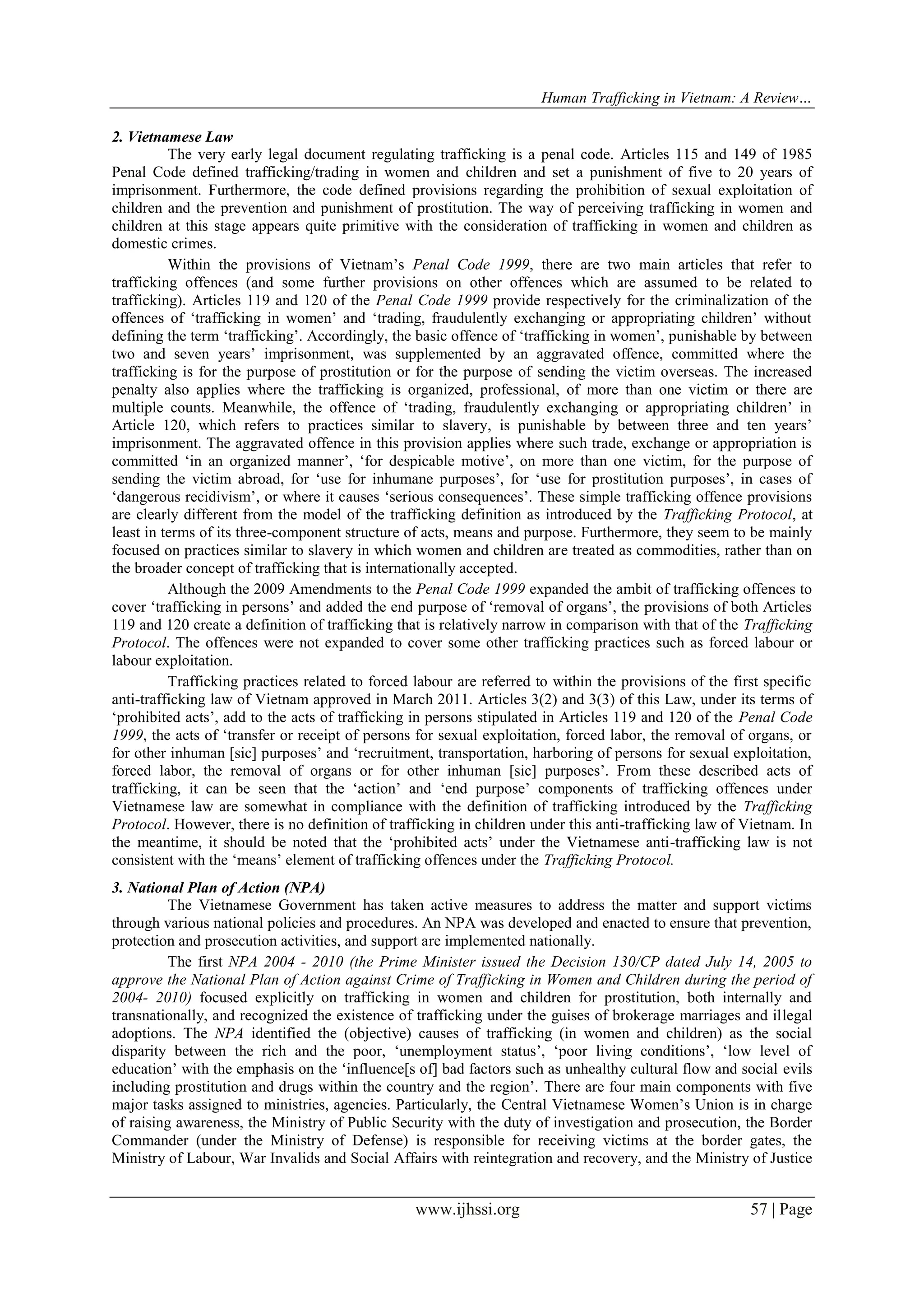 Human Trafficking in Vietnam: A Review of Patterns and Legal Framework ...