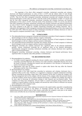The influence of managerial ownership,institutional ownership and ...