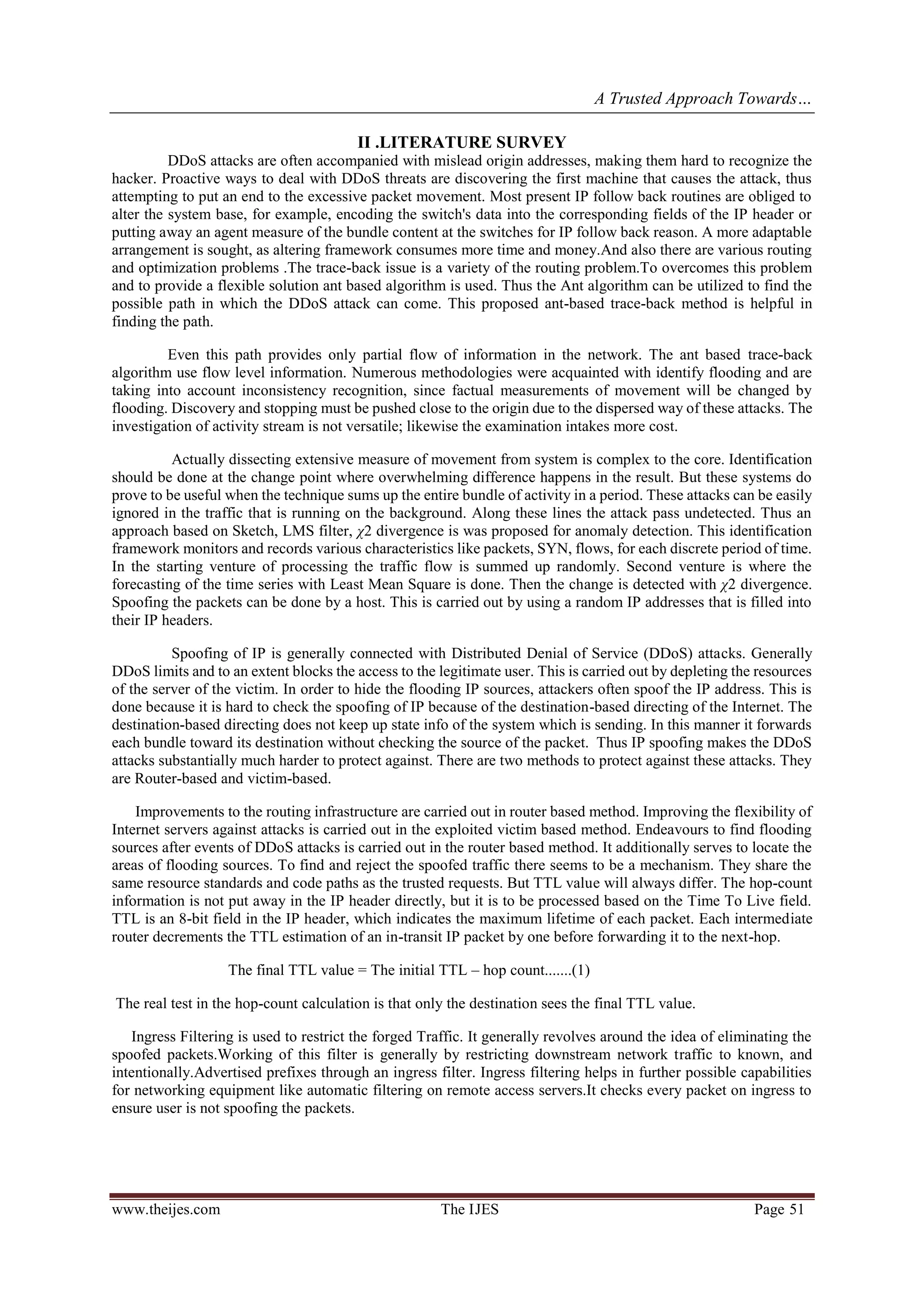 A Trusted Approach Towards DDos Attack | PDF | Computer Networking | Computing