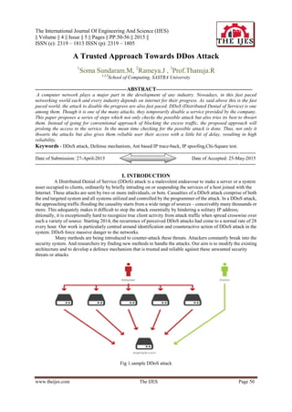 A Trusted Approach Towards DDos Attack | PDF | Computer Networking | Computing