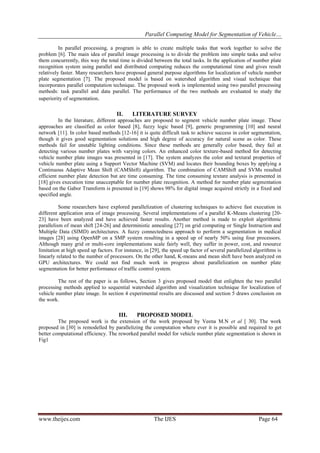 A Parallel Computing Model for Segmentation of Vehicle Number Plate through Watershed and ...