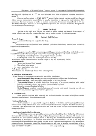 The Impact of Genital Hygiene Practices on the Occurrence of Vaginal ...