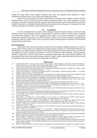 The Impact of Genital Hygiene Practices on the Occurrence of Vaginal ...