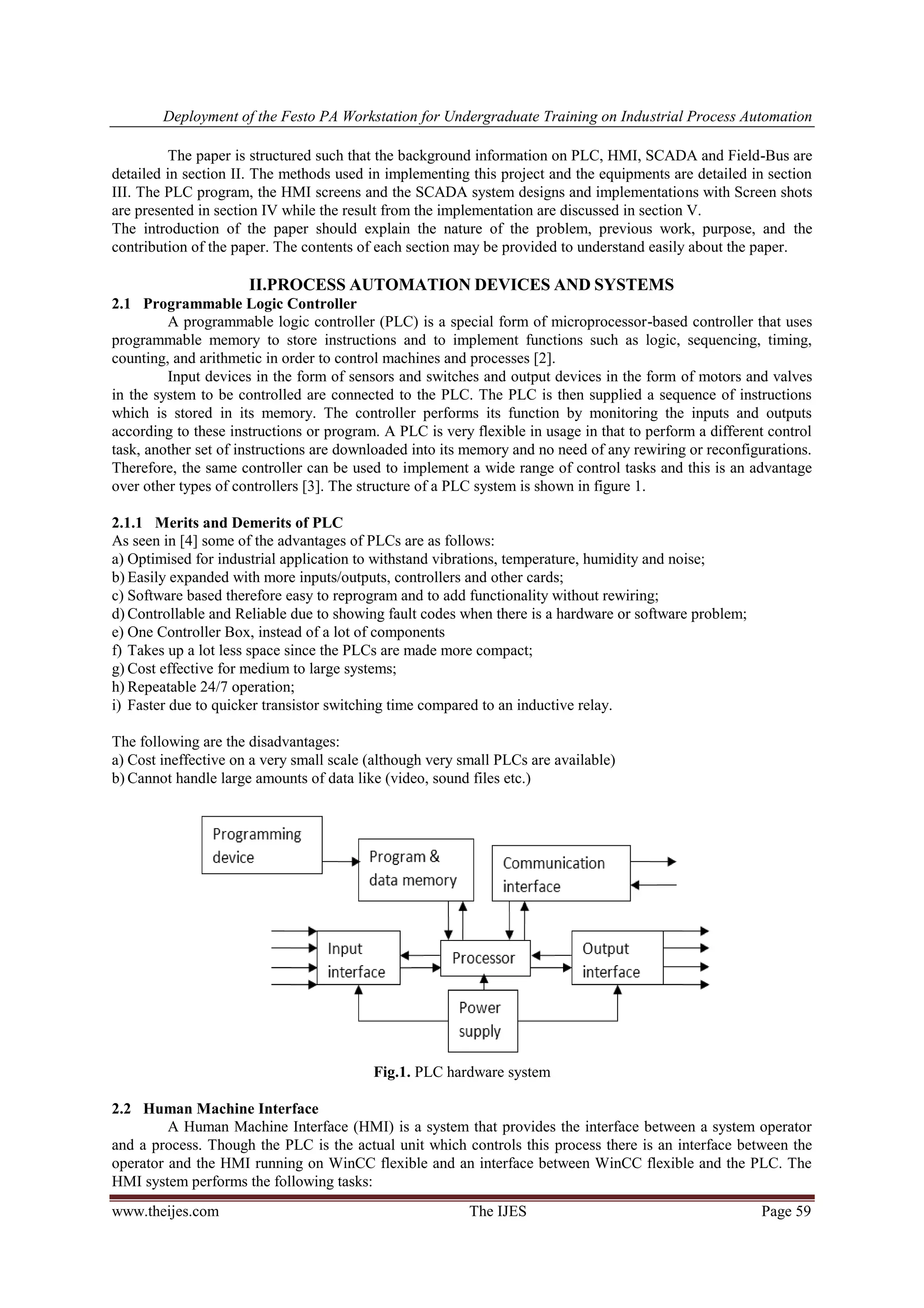 Deployment of the Festo PA Workstation for Undergraduate Training on ...