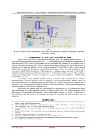 Deployment of the Festo PA Workstation for Undergraduate Training on Industrial Process ...