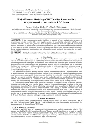 Finite Element Modeling of RCC voided Beam and it’s comparison with conventional RCC beam | PDF ...