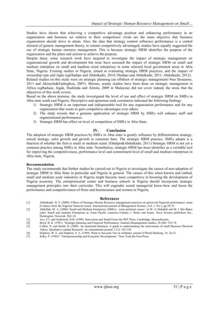Impact of Strategic Human Resource Management on Small and Medium Sized ...