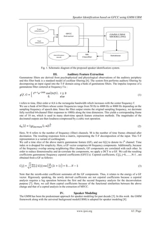 Speaker Identification based on GFCC using GMM-UBM | PDF