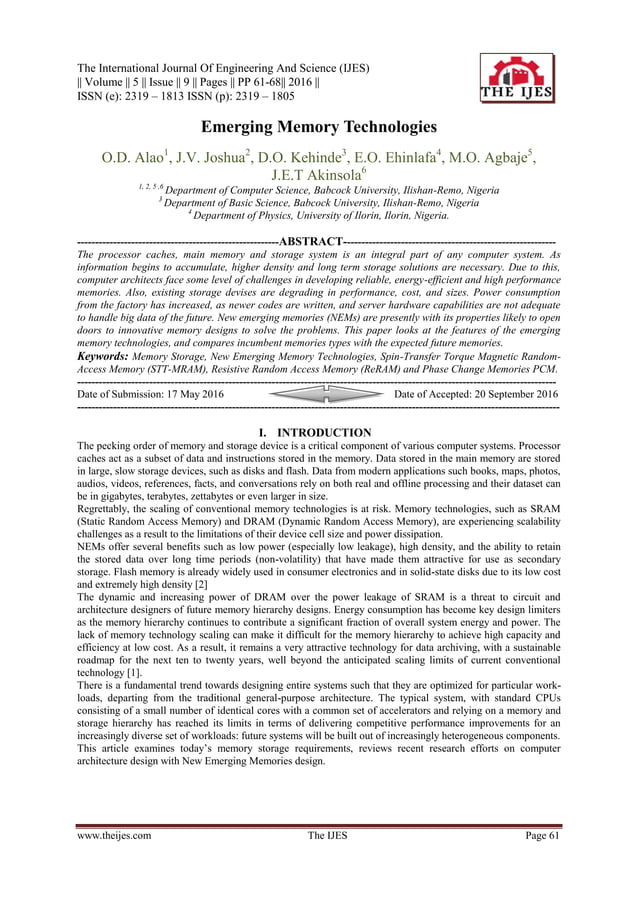 Emerging Memory Technologies Pdf 1886