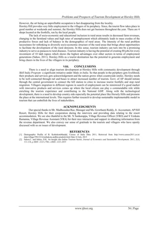 Problems and Prospects of Tourism Development at Horsley Hills | PDF
