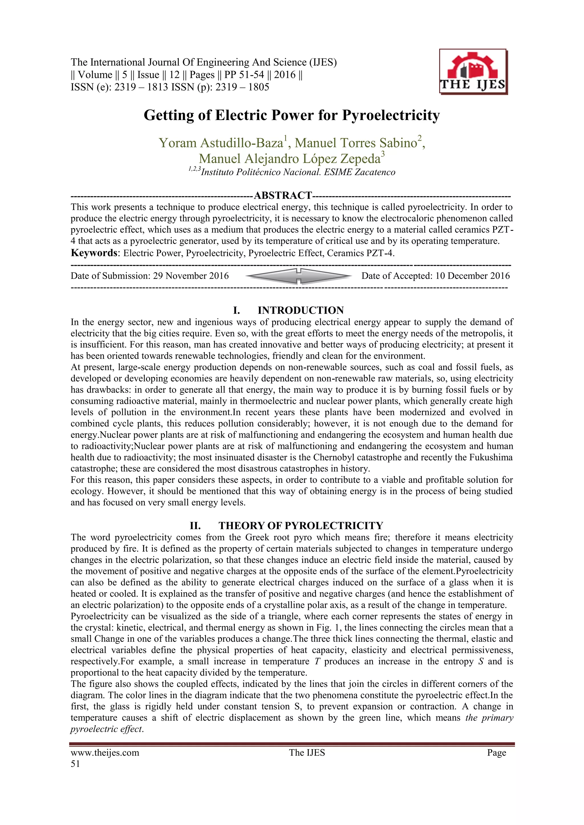 Getting of Electric Power for Pyroelectricity | PDF