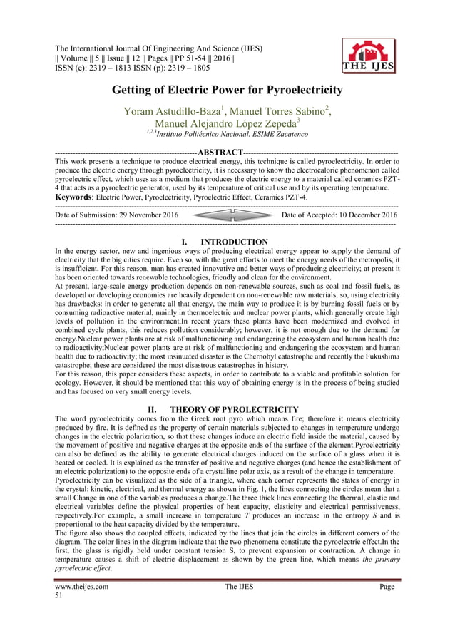 Getting of Electric Power for Pyroelectricity | PDF