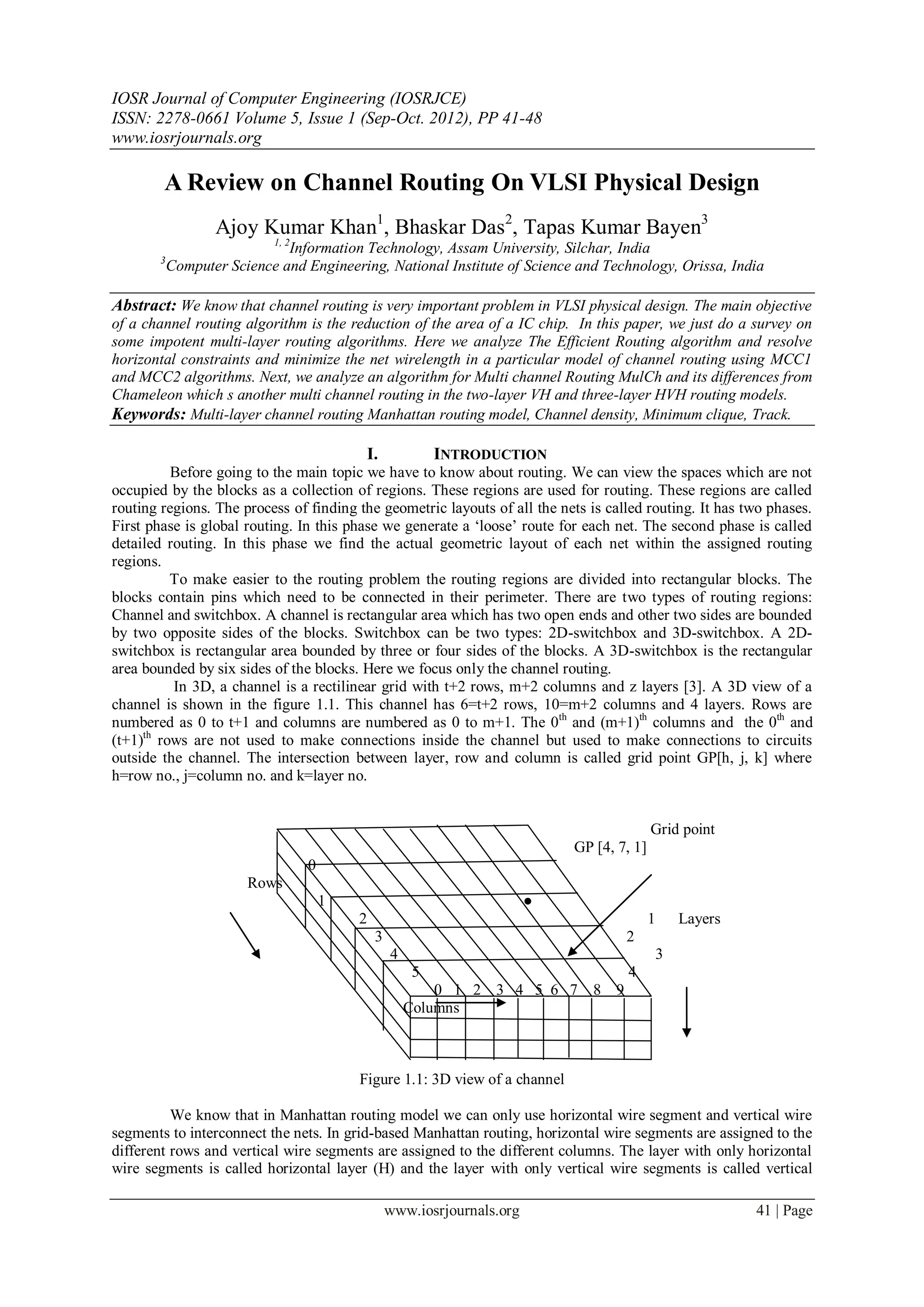 A Review on Channel Routing On VLSI Physical Design | PDF | Computer Networking | Computing