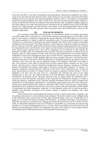 Review: Linear Techniques for Analysis of Heart Rate Variability | PDF