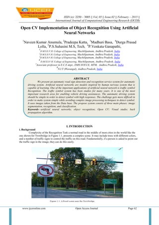 Open CV Implementation of Object Recognition Using Artificial Neural Networks | PDF