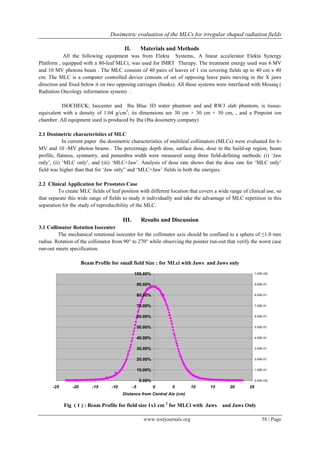 Dosimetric evaluation of the MLCs for irregular shaped radiation fields ...