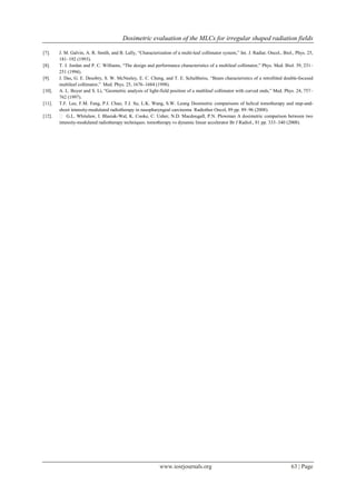 Dosimetric evaluation of the MLCs for irregular shaped radiation fields ...