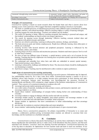 Constructivism Learning Theory: A Paradigm for Teaching and Learning | PDF